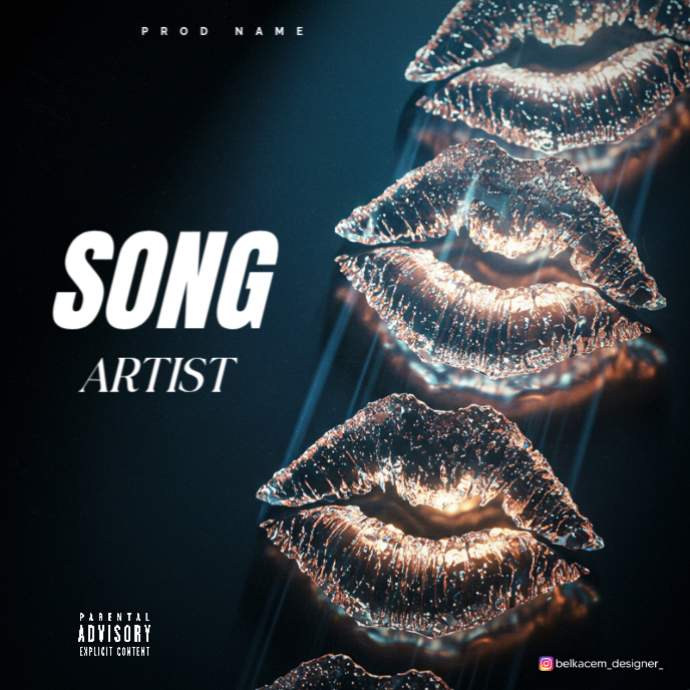 Black Professional Lips Album Cover Template | PosterMyWall
