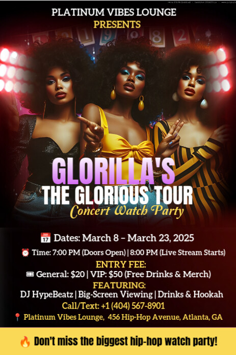 Black Professional Live Concert Pinterest Graphic Template | PosterMyWall