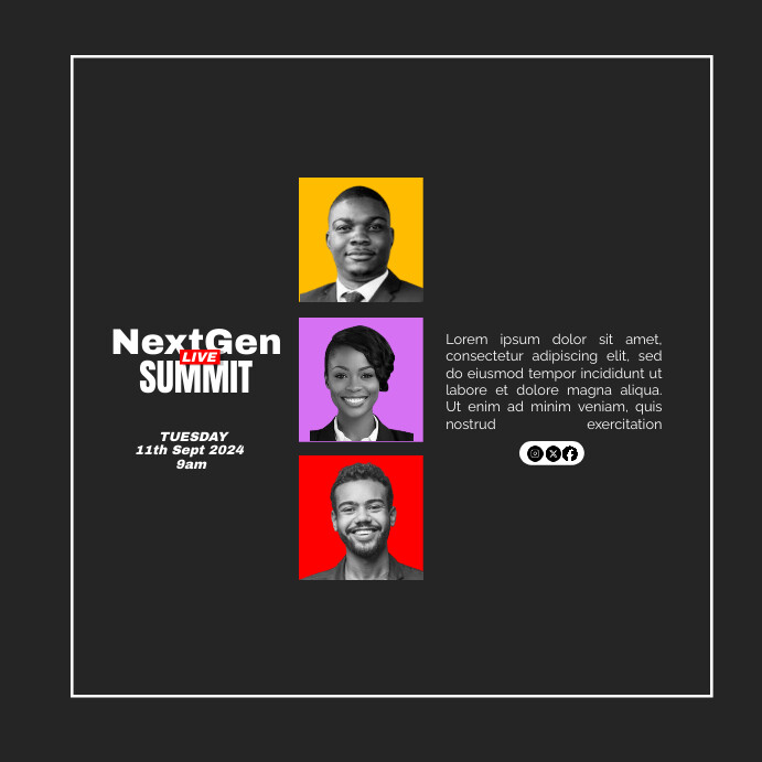 Black Professional Live Show Instagram Post Template | PosterMyWall