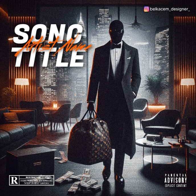 Black Professional Mafia Hotel Album Cover Template | PosterMyWall