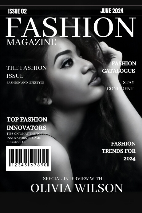 Black Professional Magazine Cover Design Pos Template | PosterMyWall