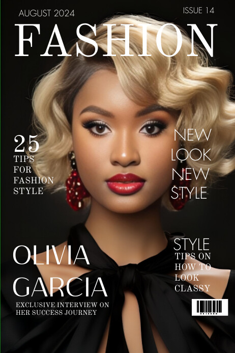 Black Professional Magazine Cover Design Pos Template | PosterMyWall