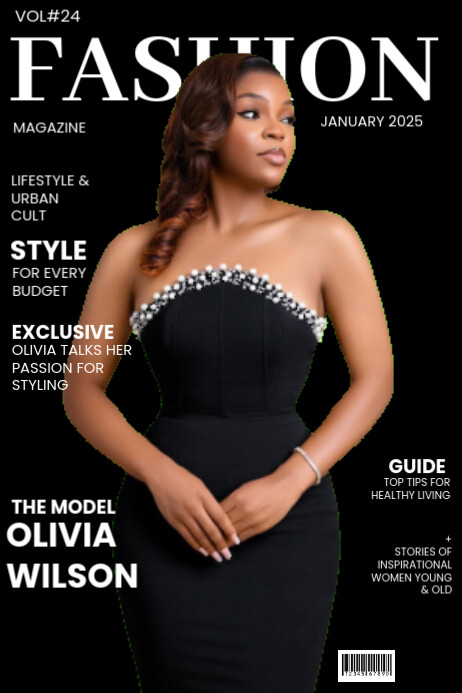 Black Professional Magazine Cover Design Poster Template | PosterMyWall