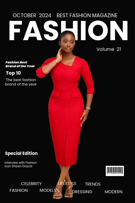 Black Professional Magazine Cover Poster Template | PosterMyWall