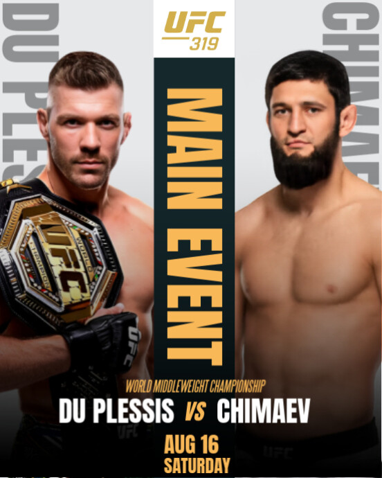 Black Professional Main Event Ufc 319 2025 Instagram Portrait Template ...