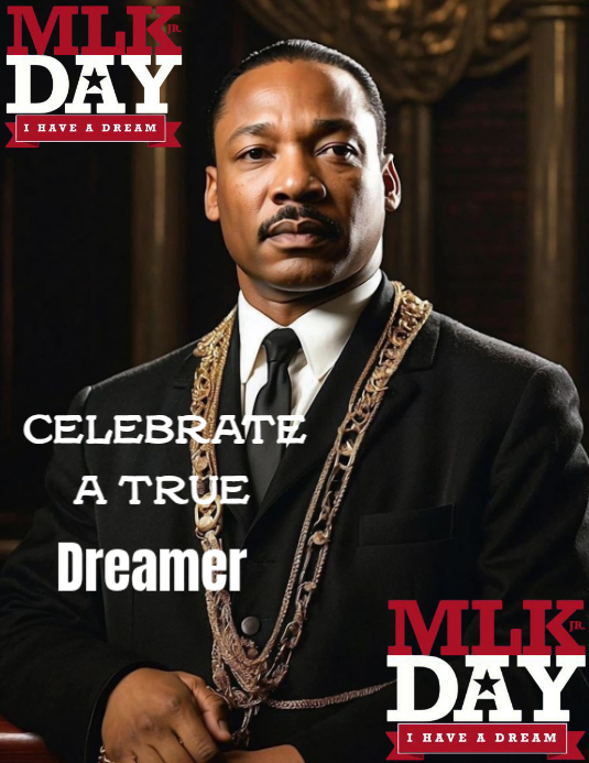 Black Professional Martin Luther King Jr Day Flyer (us Letter) Template ...