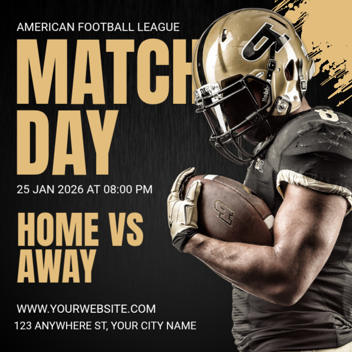 Black Professional Match Day Instagram Post Template | PosterMyWall