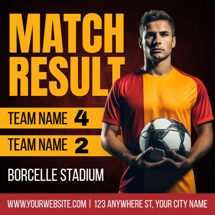 Black Professional Match Result Instagram Post Template | PosterMyWall
