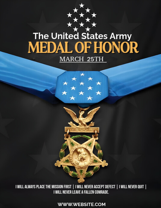 Black Professional Medal Of Honor Flyer (us Letter) Template | PosterMyWall