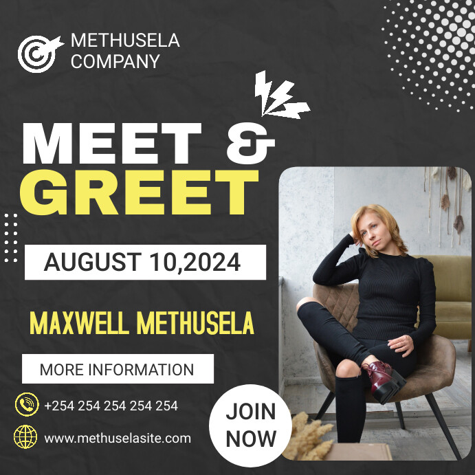 Plantilla de Black Professional Meet And Greet Event Insta | PosterMyWall