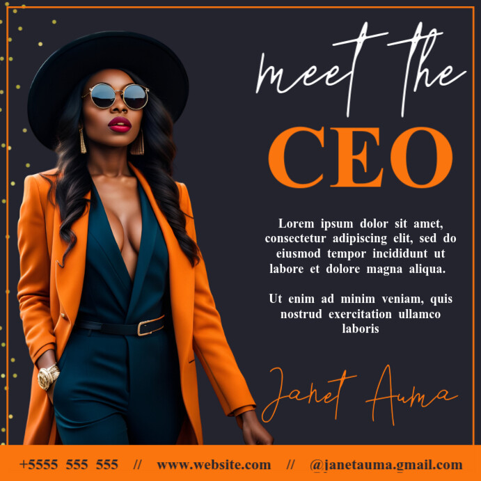 Black Professional Meet The Ceo Poster Template Instagram Post เทมเพลต ...