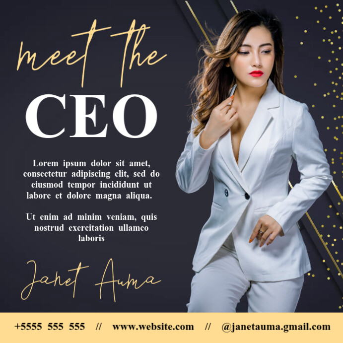 Copy of Black Professional Meet The CEO poster Template Instagram Post ...
