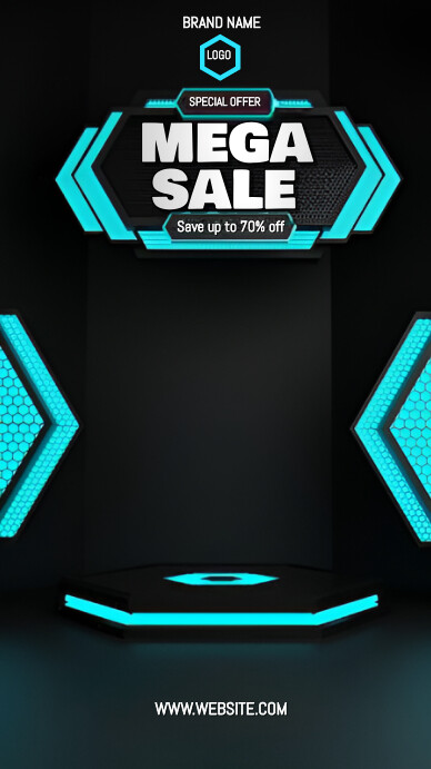 Black Professional Mega Sale Digital Display Template | PosterMyWall