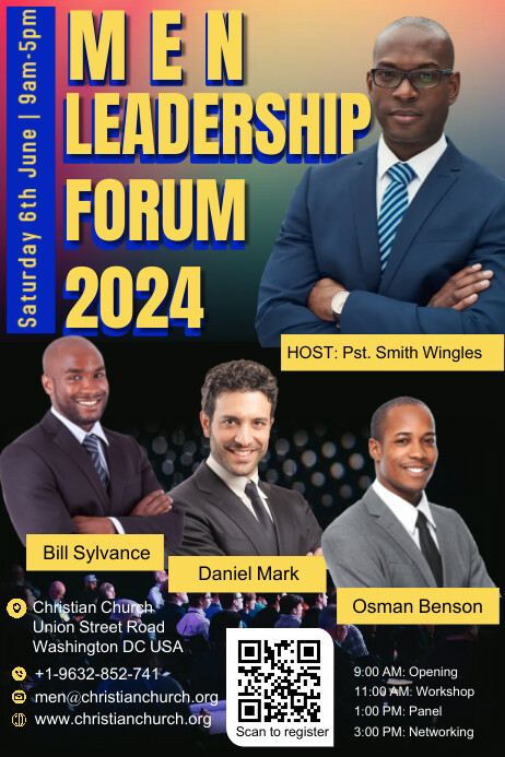 Black Professional Men Leadership Forum Confe Template | PosterMyWall