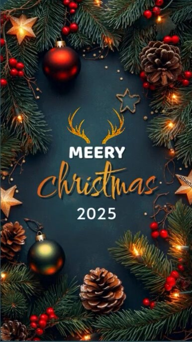 Black Professional Merry Christmas Digital Display (9:16) Template ...