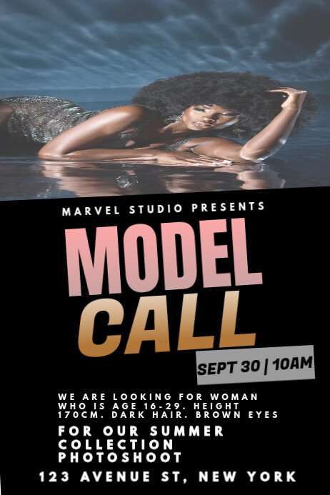 Plantilla de Black Professional Model Poster | PosterMyWall