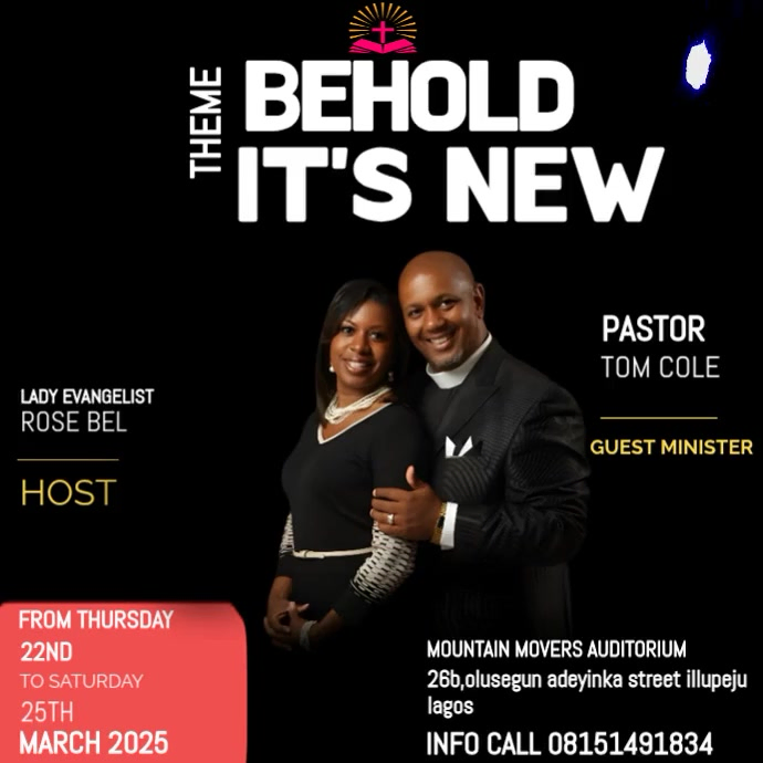 Plantilla de Black Professional Modern Church Conference Event Promo ...