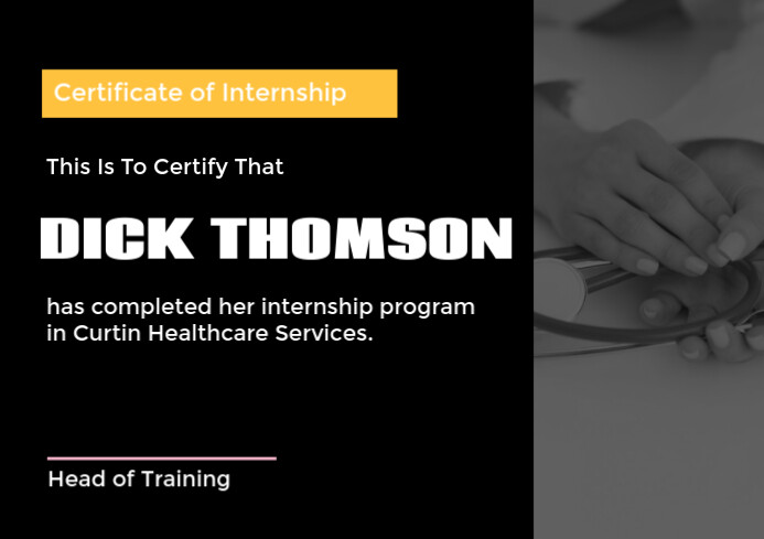 Black Professional Modern Photo Internship Ce Template | PosterMyWall