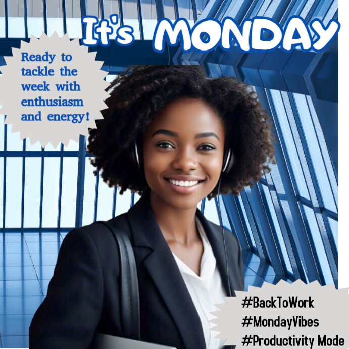 Plantilla de Black Professional Monday Motivation Instagram Post ...