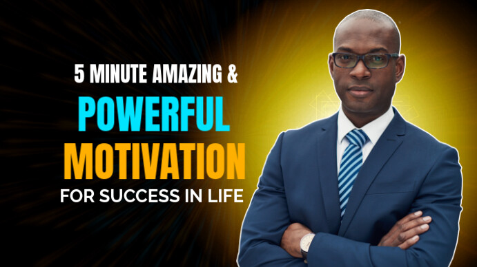 Black Professional Motivation Youtube Thumbnail Template | PosterMyWall