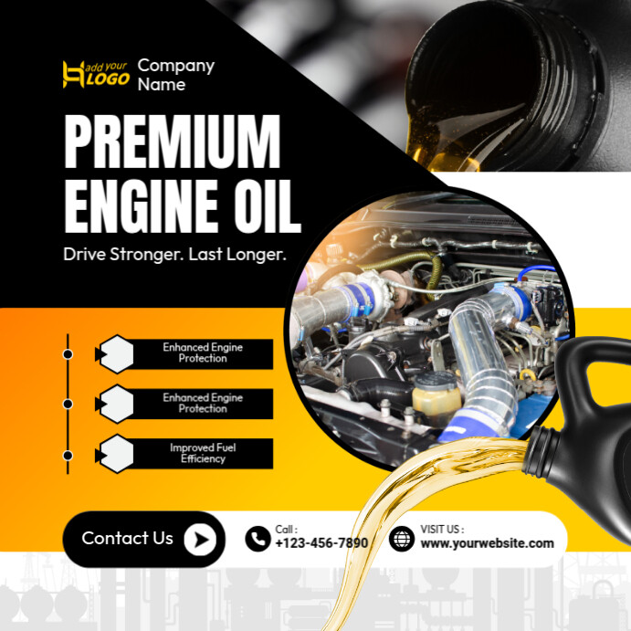 Plantilla de Black Professional Motor Oil Promotion Post, Instagram ...