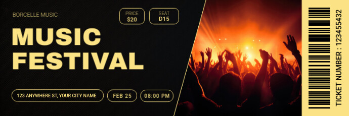 Black Professional Music Festival Twitter Banner Template | PosterMyWall