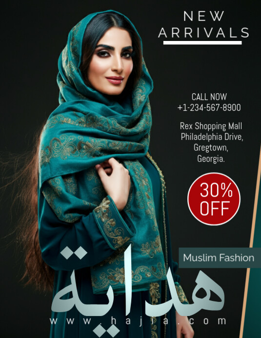 Black Professional Muslim Fashion Flyer (us Letter) Template | PosterMyWall