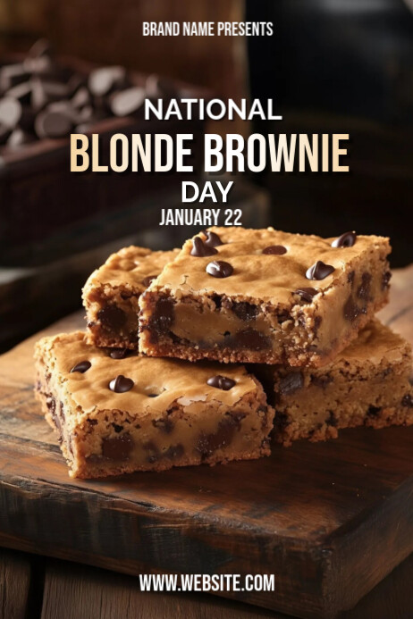 Black Professional National Blonde Brownie Day Poster Template ...