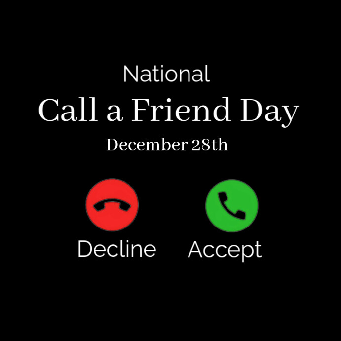 Black Professional National Call A Friend Day Instagram Post Template ...