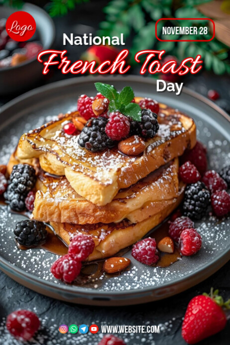 Plantilla de Black Professional National French Toast Day Poster ...