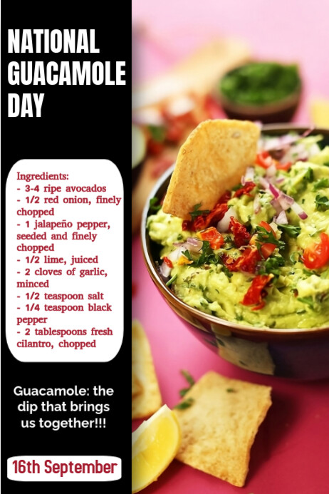 Copy of Black Professional National Guacamole Day Des | PosterMyWall