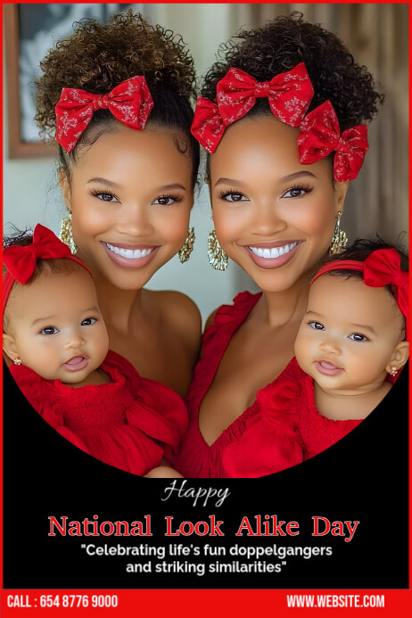 Modèle Black Professional National Look Alike Day Poster | PosterMyWall