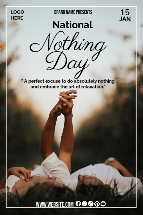 Black Professional National Nothing Day Poster Template | PosterMyWall