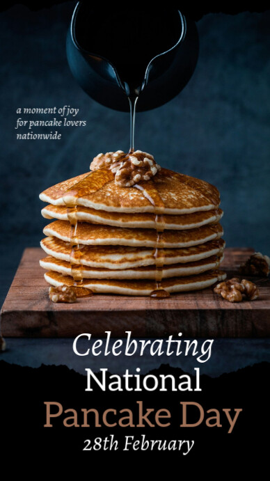 Black Professional National Pancake Day Instagram Story Template ...