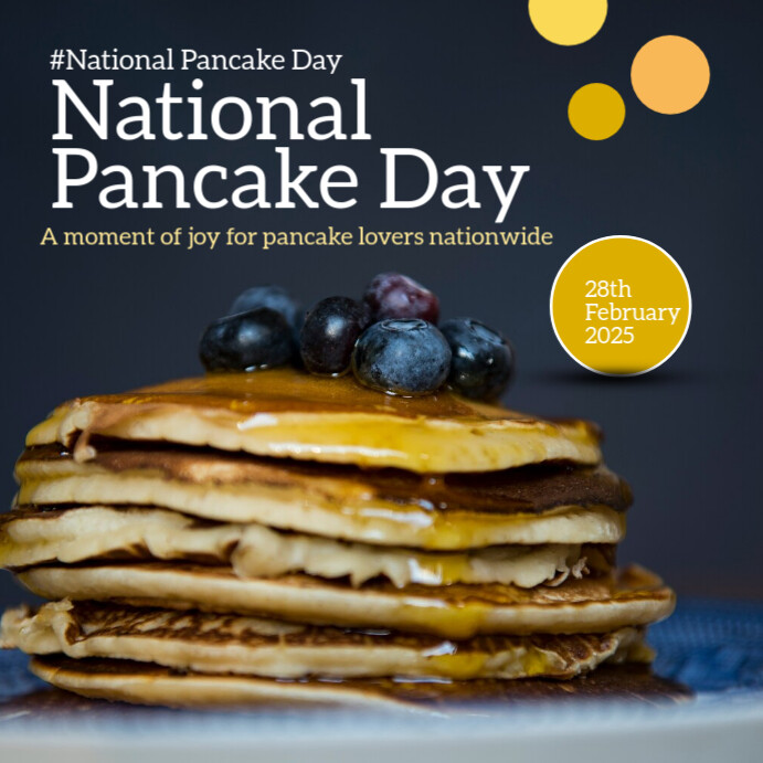 Black Professional National Pancake Day Instagram Post Template ...