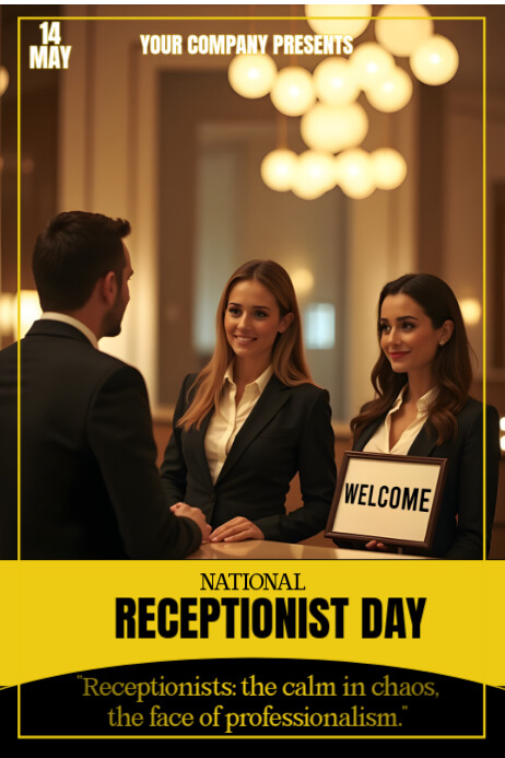 Copy of Black Professional National Receptionist Day Poster | PosterMyWall