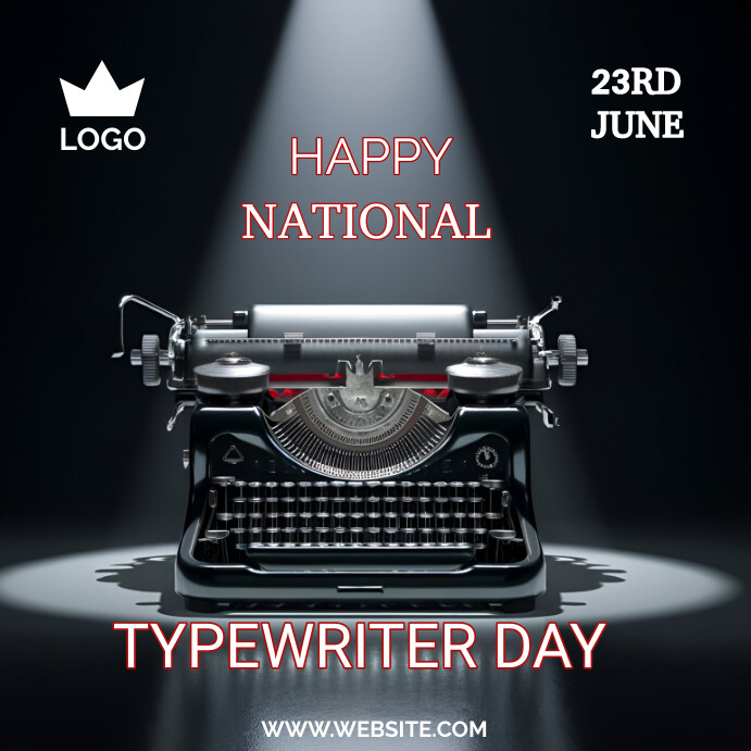 Black Professional National Typewriter Day I Template | PosterMyWall
