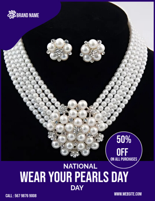 Copy of Black Professional National Wear Your Pearl Day Flyer (us Letter) | PosterMyWall