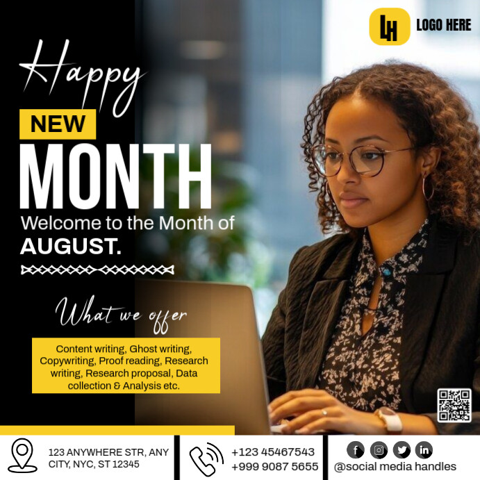 Copy of Black Professional New Month Flyer Design Instagram Post ...