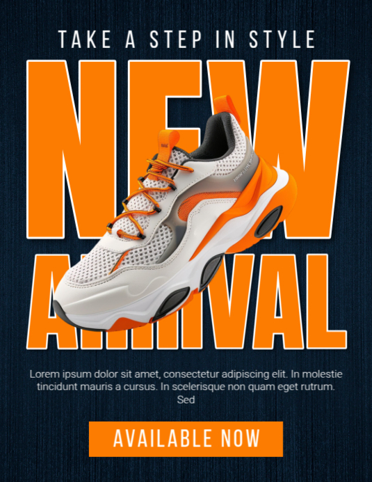 Black Professional New Shoe Arrival Flyer (us Letter) Template ...