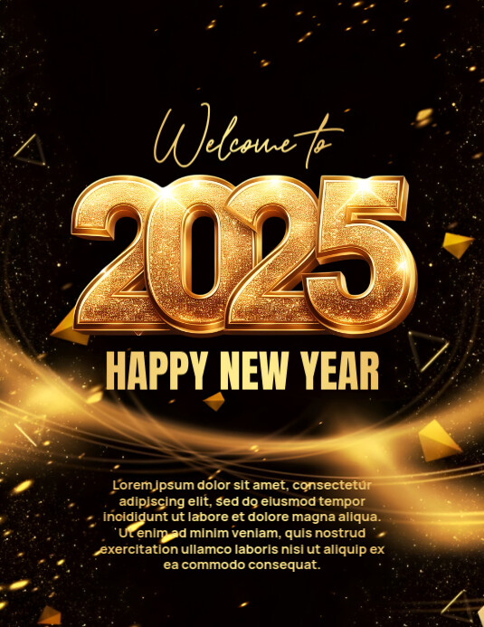 Black Professional New Year Flyer (us Letter) Template | PosterMyWall