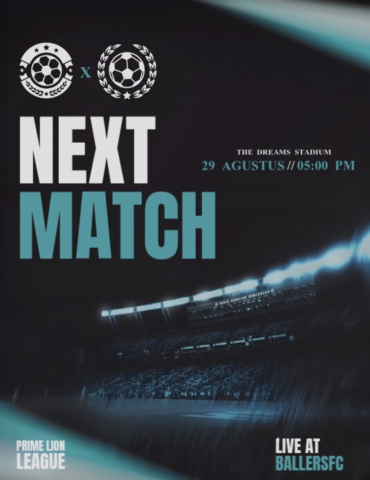 Copy of Black Professional Next Match Soccer Template Flyer (us Letter ...