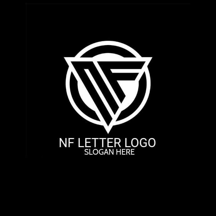 Black Professional Nf Leter Logo Logo Template | PosterMyWall