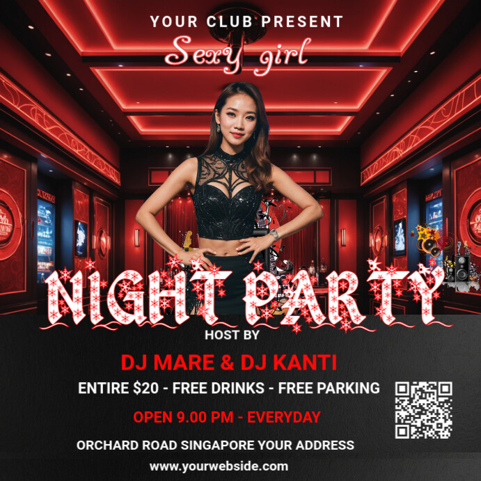 Black Professional Night Party Instagram Post Template | PosterMyWall