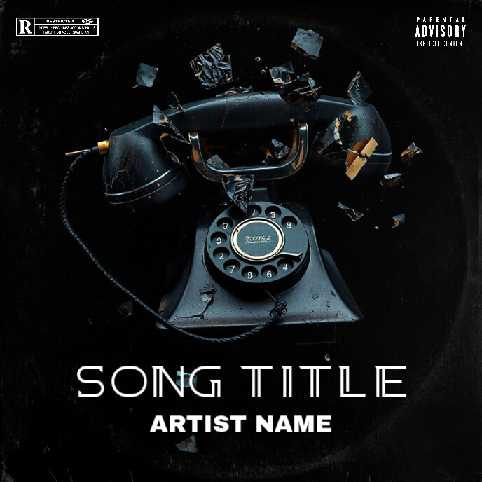 Black Professional Old Phone Album Cover Template | PosterMyWall