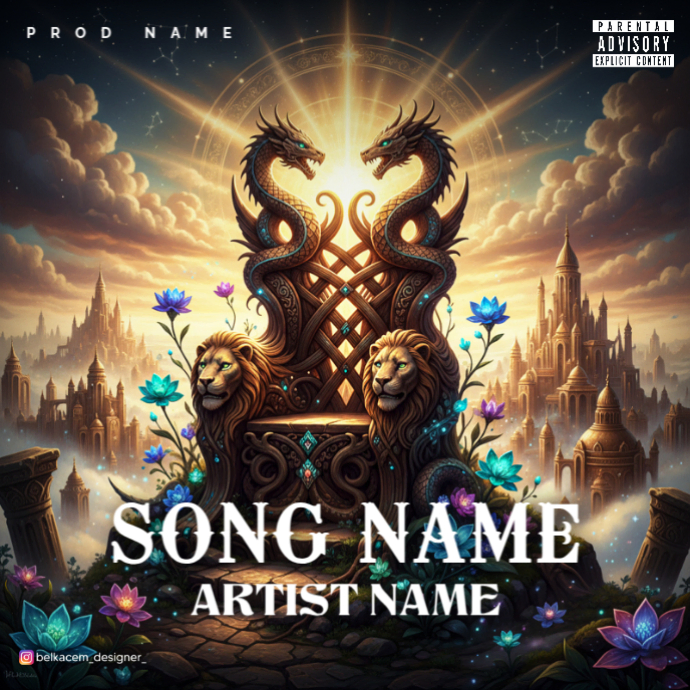 Black Professional Old Throne Album Cover Template | PosterMyWall