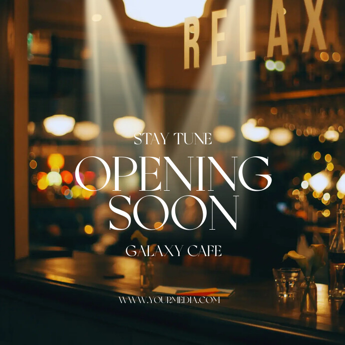 Black Professional Opening Soon Cafe Square ( Template | PosterMyWall