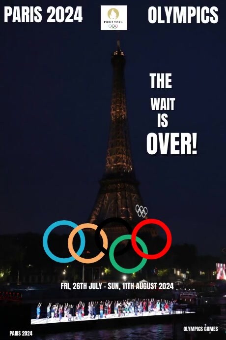 Black Professional Paris Olympics 2024 Poster Templat | PosterMyWall