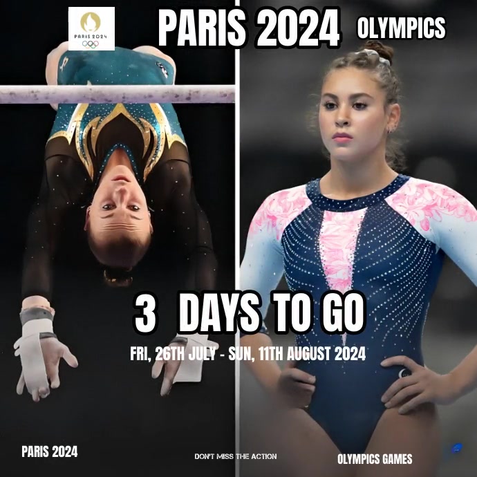 Black Professional Paris Olympics Countdown Template | PosterMyWall