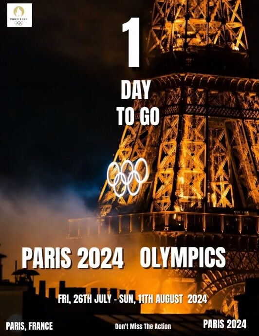 Modèle Black Professional Paris Olympics Countdown | PosterMyWall